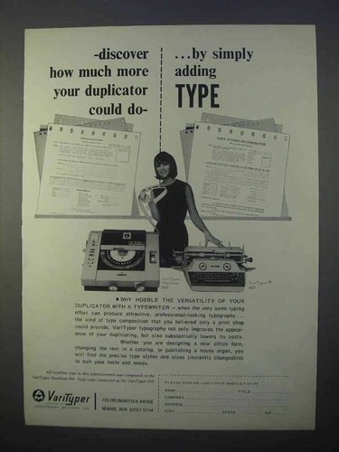 1966 Addressograph Multigraph Varityper Ad - Discover | eBay