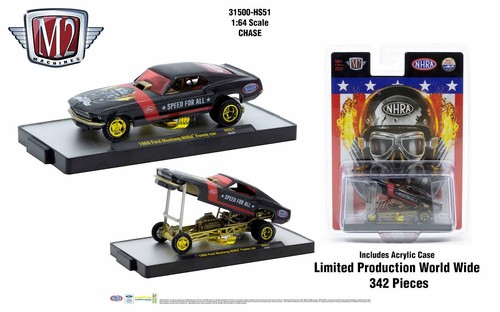 Chase 1969 FORD MUSTANG NHRA FUNNY CAR BLACK 1/64 DIECAST MODEL BY M2 ...