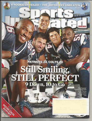 Sports Illustrated Nov 12 2007 New England Patriots 9-0 Jayhawks Cover ...