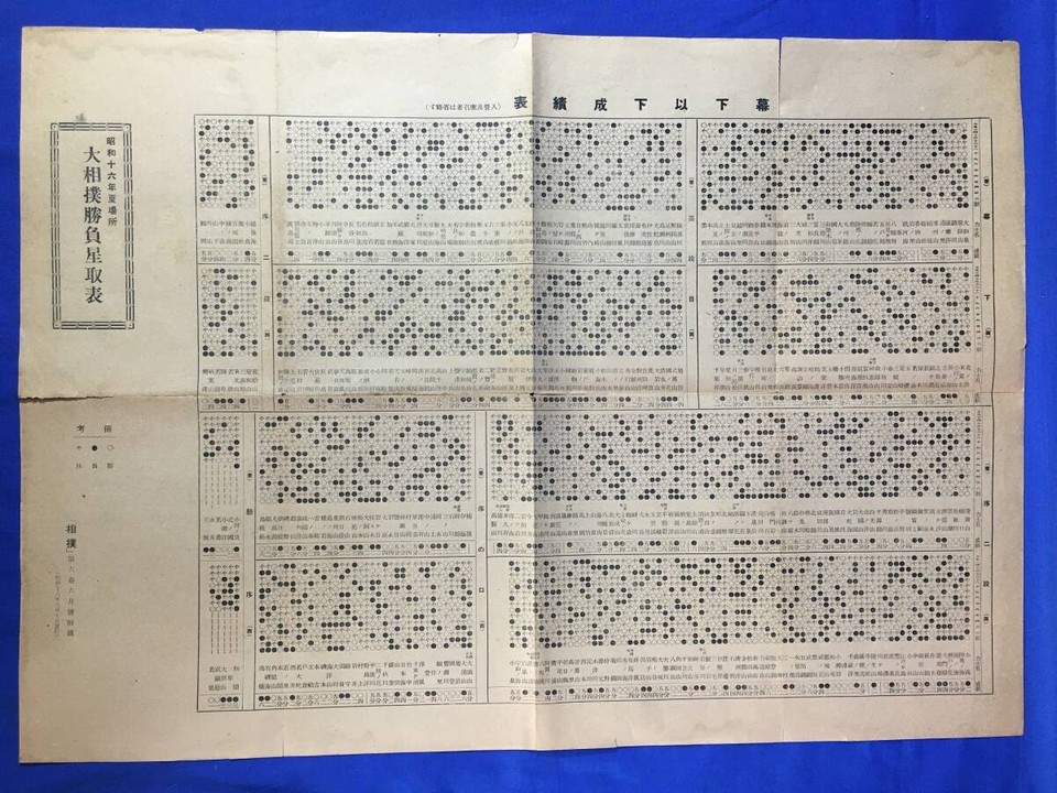 Pre-War 1945 Grand Sumo Match Star List Vintage Yokozuna Poster AM742SA ...