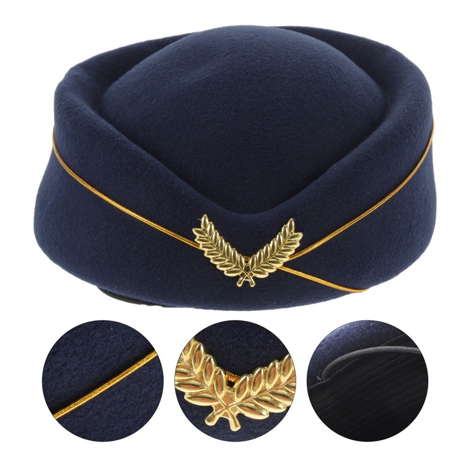 Band Costume Hat Airplane Hostess Hat Uniform for Decor flight ...