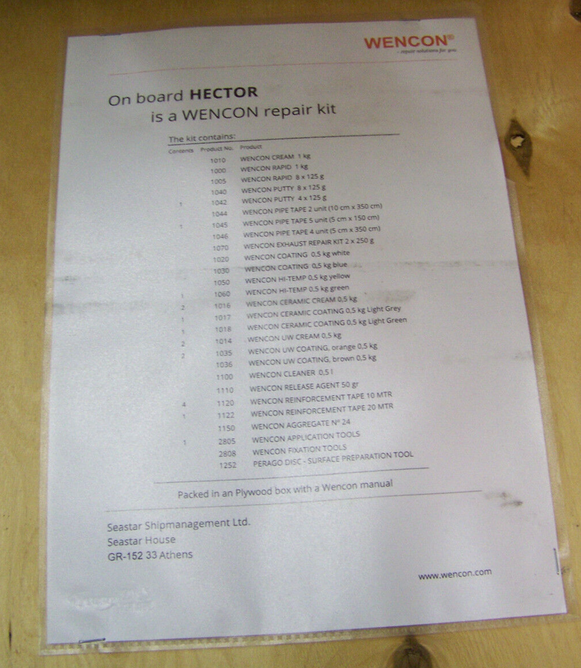 Wencon Repair Kit 4D|Y50/S|DK ETi-98007 ULSA Pack for Emergency Service ...