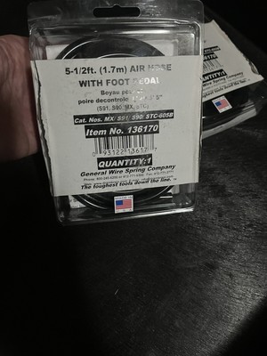 General Wire Spring 136170 (S91-605B) 5-1/2’ Air Hose With Foot Pedal ...