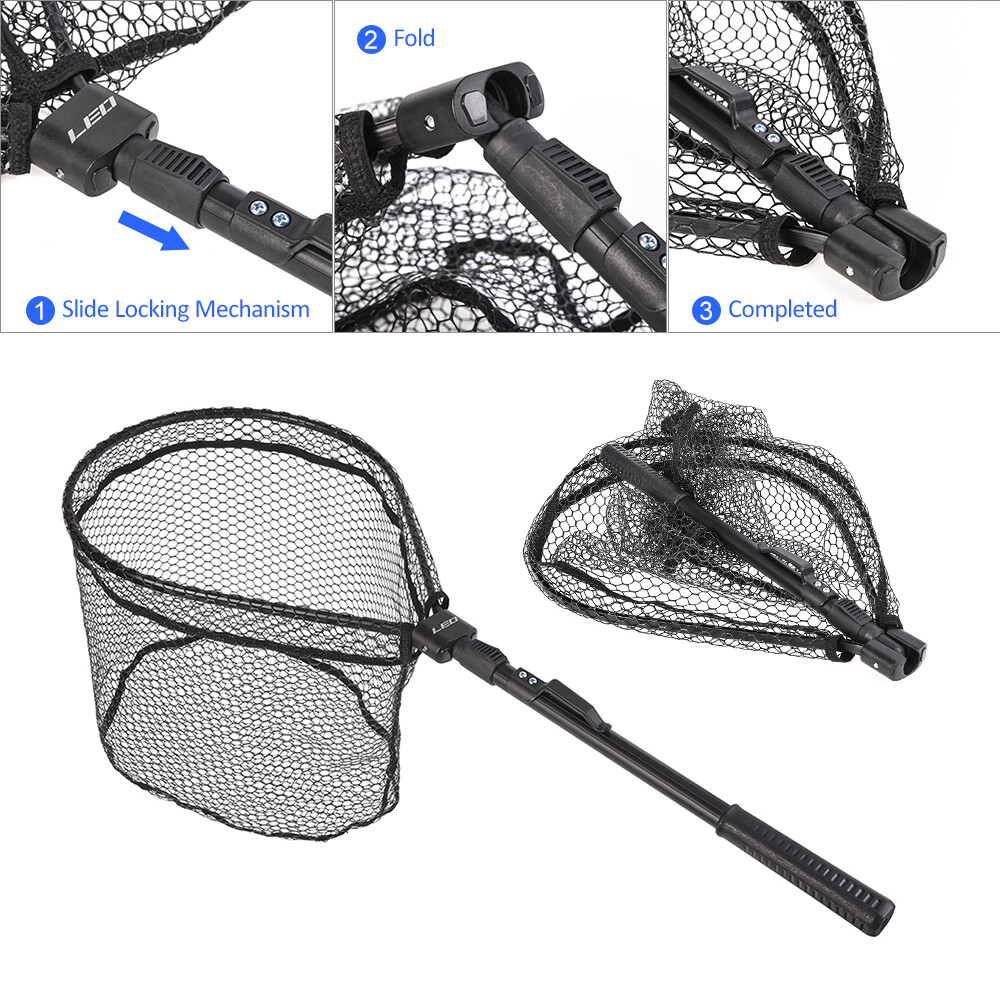 Fishing Landing Net Portable Foldable Lightweight Net Nylon Mesh ...