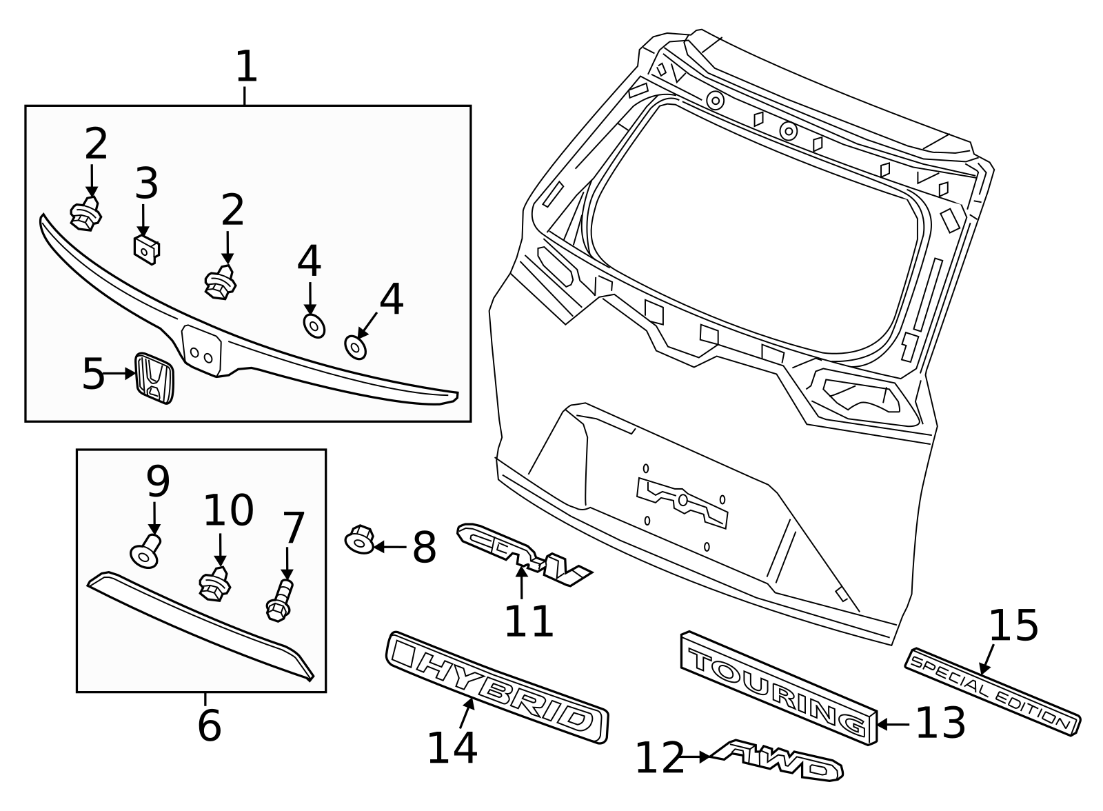 74895-TLA-A11 Molding Assembly Tailgate Honda OEM Genuine 74895TLAA11 ...