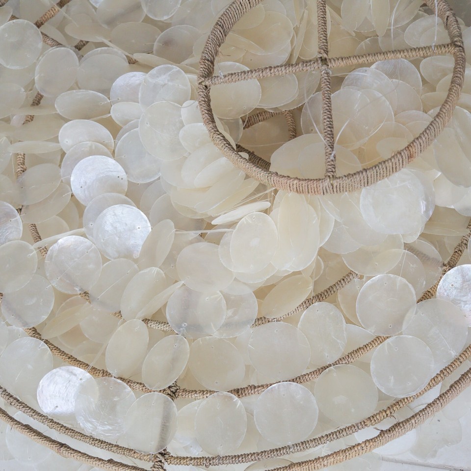 Capiz Shell Chandelier,Boho Lamp Decoration,Ceiling light Capiz Shell ...