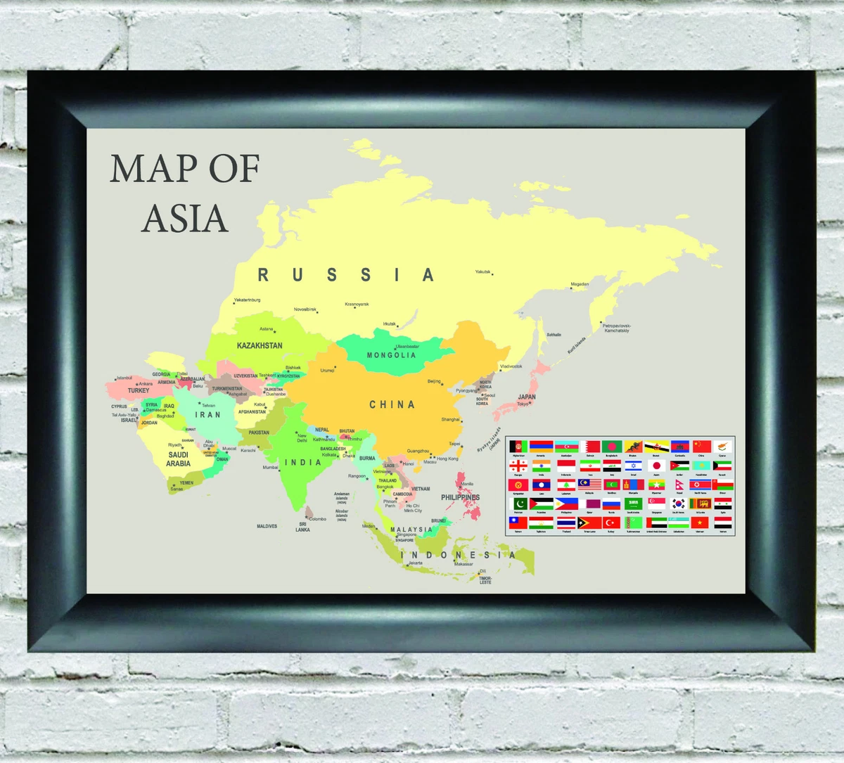Flags Of Asia Map