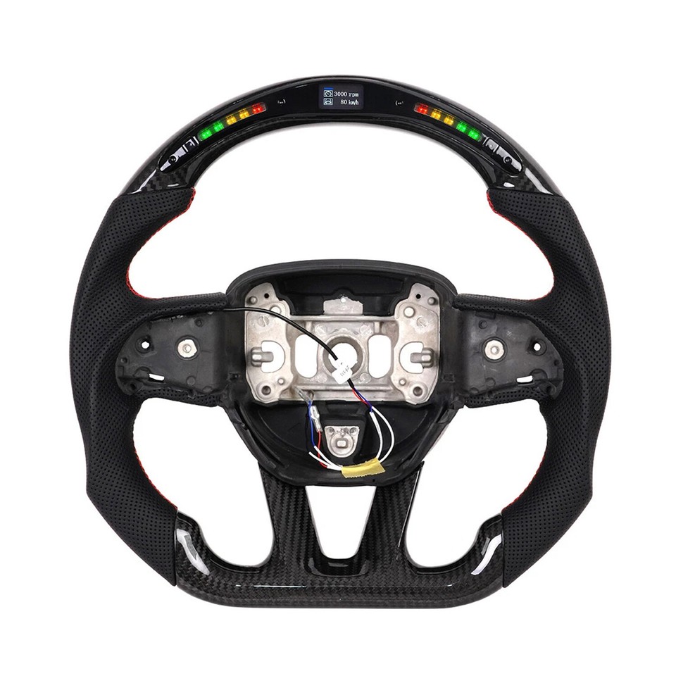 LED Carbon Fiber Steering Wheel For Dodge Charger Durango SRT Hellcat ...