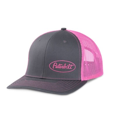 Peterbilt Trucks Richardson Charcoal/Pink Hat w/offset Logo Trucker Cap ...