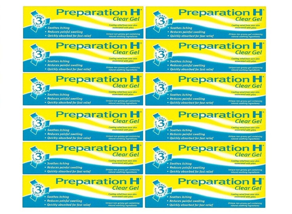Preparation H 3 Way Action Clear Gel for Sore Skin 50g - Select Pack ...