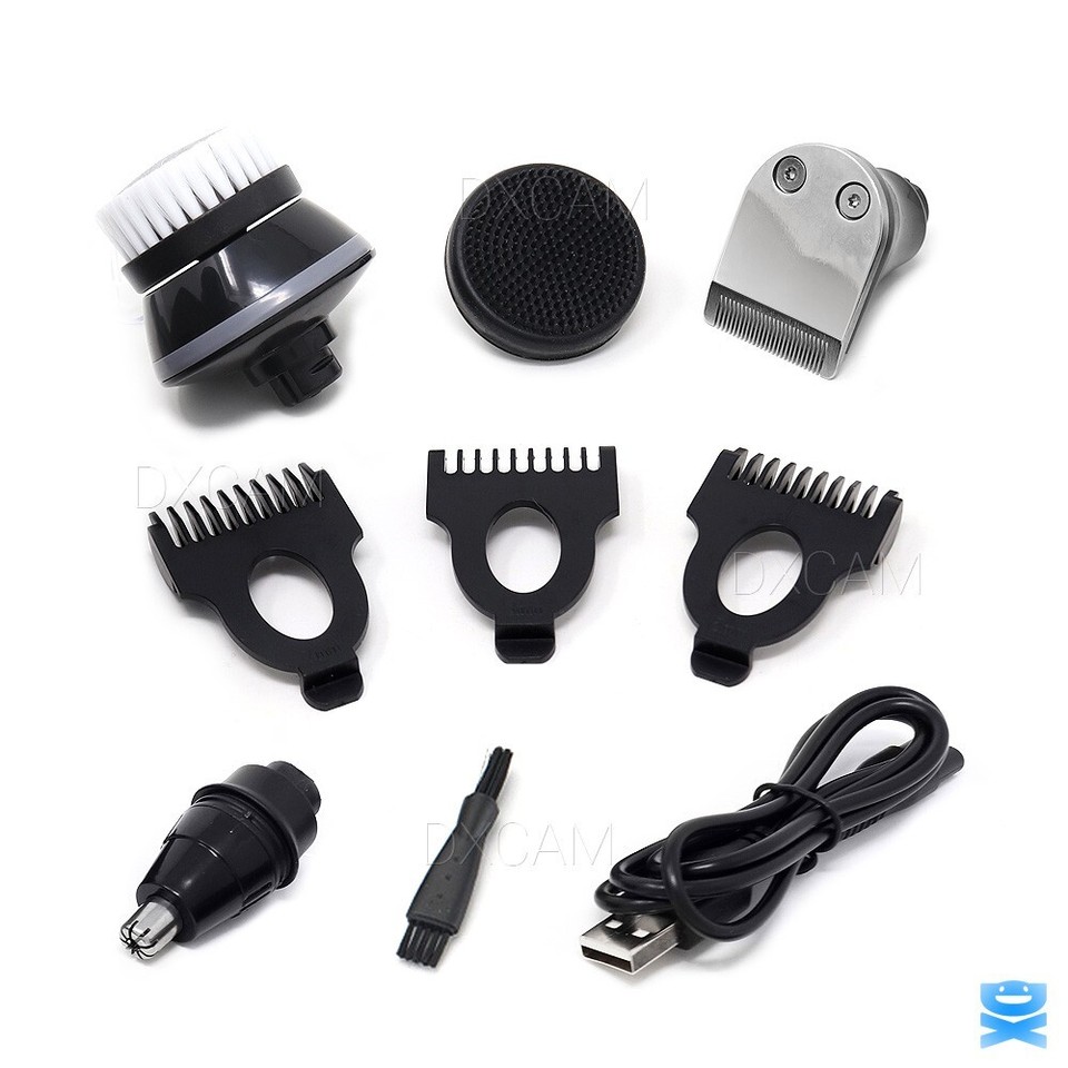 9D 5in1 Rotary Electric Shaver Cordless Hair Trimmer Bald Head Razor ...