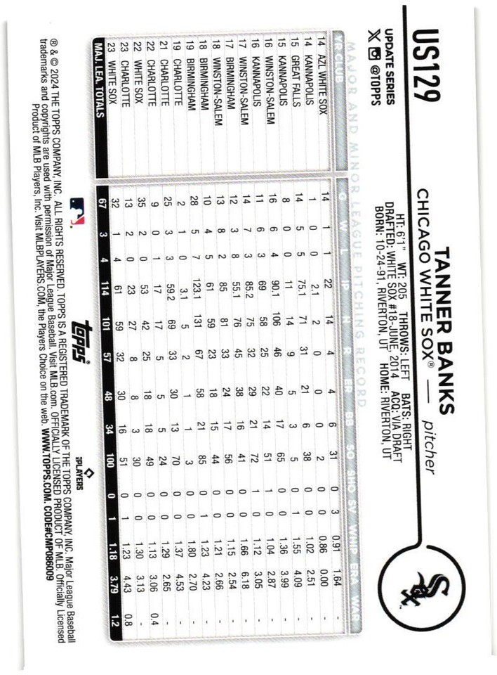 2024 Topps Update #US129 Tanner Banks | eBay