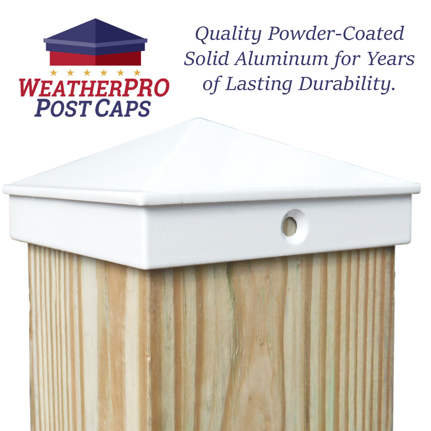 4x4 Fence Post Caps - Deck, Mailbox, Light Post - Aluminum White 10 ...