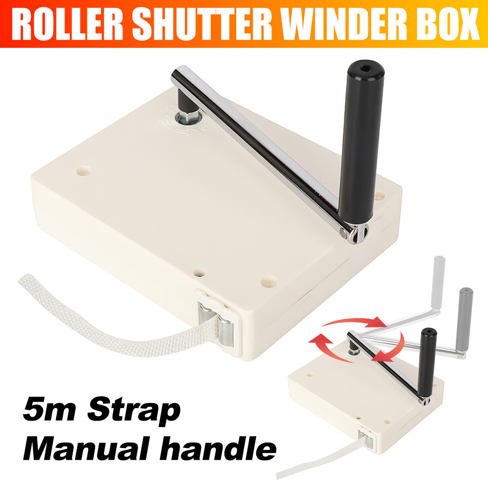 Manual Roller Shutter Winder Box Shell W/ Handle & 5m Strap Kit Curtain ...