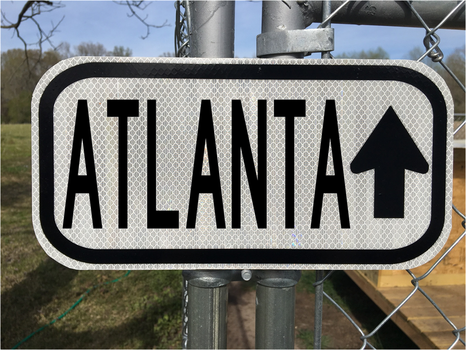 ATLANTA road sign 12"x6" - DOT style - Falcons Hawks Braves Super Bowl ...