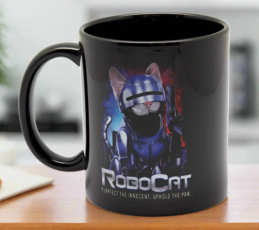 Funny Cat Mug Tea Coffee Cup Film RoboCop Gift Funny Humorous Novelty ...