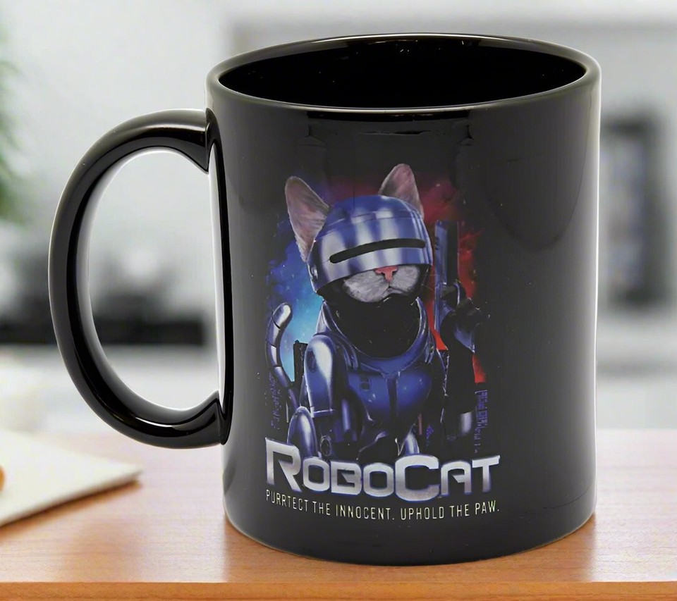 Funny Cat Mug Tea Coffee Cup Film RoboCop Gift Funny Humorous Novelty ...