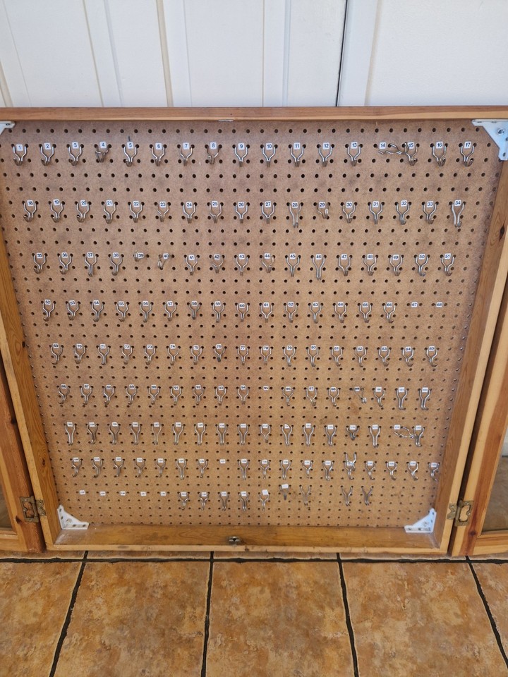 Large Glass Doors/Wooden Key Cabinet | eBay UK
