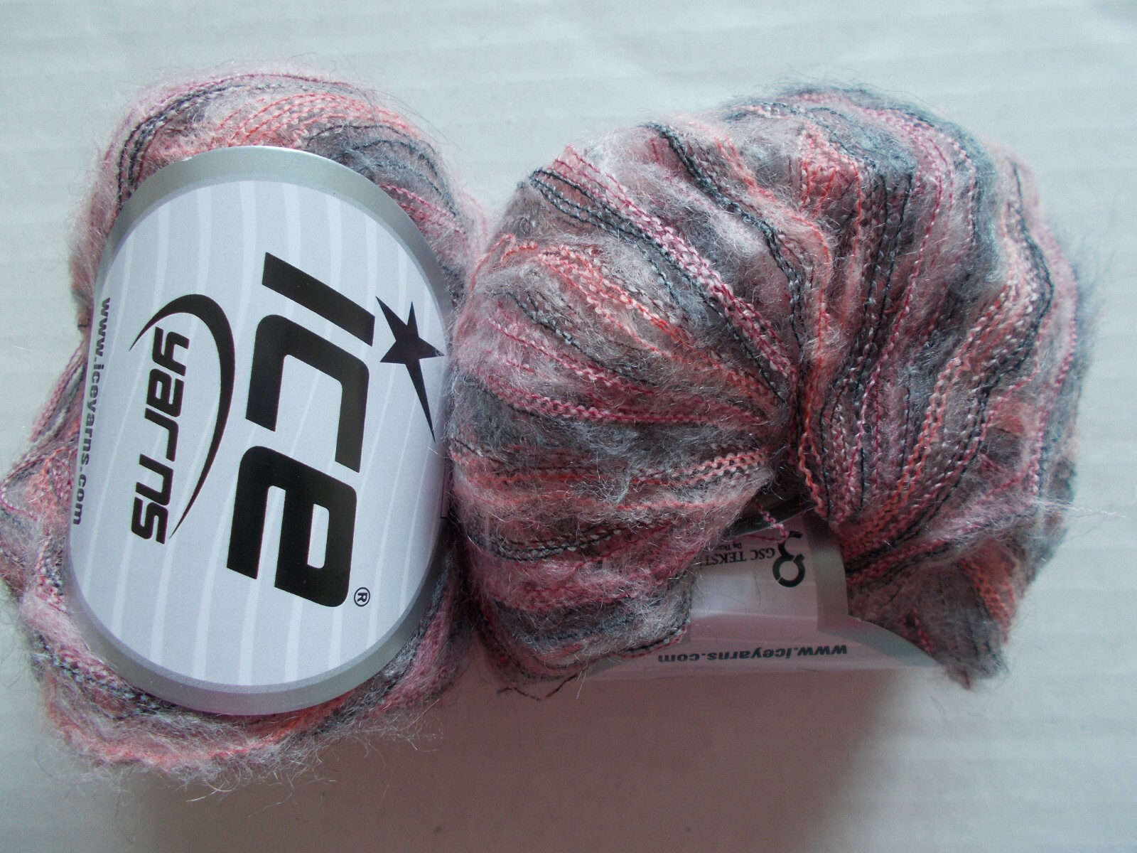 Ice Yarns Kid Mohair Flamme yarn, Salmon Pink Black, lot of 2 (271 yds ...