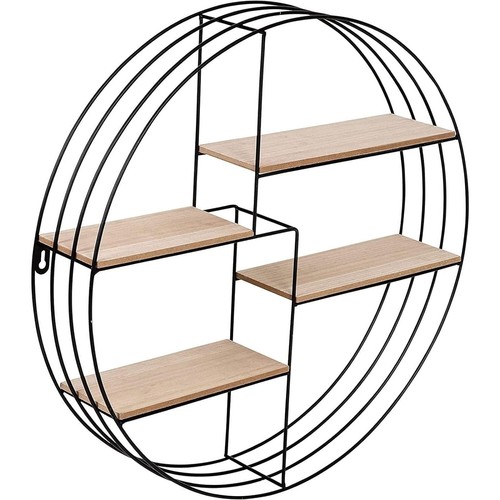 Round Multi Section Shelf Metal Wire Wall Mounted Floating Shelves ...