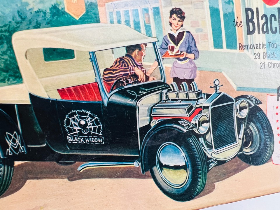 vtg 1960 Monogram Black Window Hot Rod Model Kit Car toy BOX ONLY | eBay