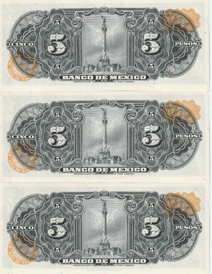 Mexico: $ 5 Pesos La Gitana Jul 22, 1970 Consecutive Series UNC | eBay