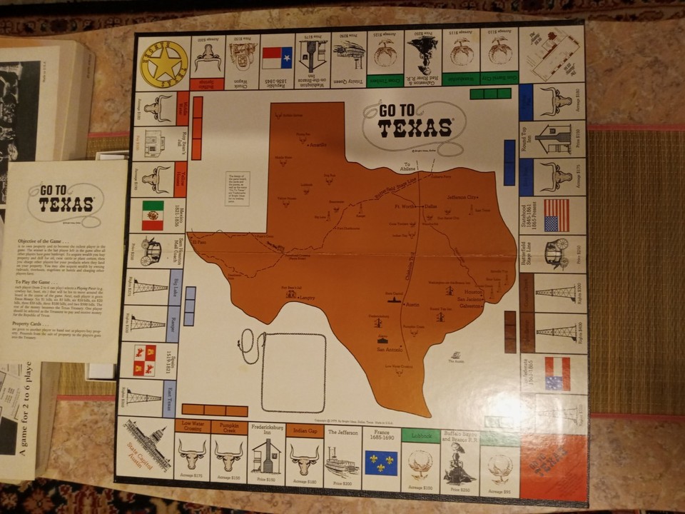 Vintage Go To Texas Board Game; Bright Ideas 1979 | eBay