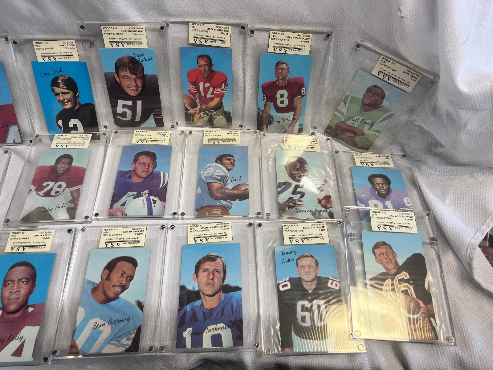 1970 Topps Football Supers Lot Of 22 Graded By ASA NFL Football Cards ...