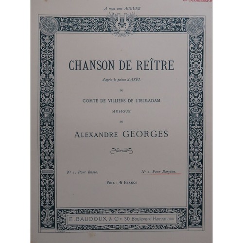 GEORGES Alexandre Chanson de Reître Chant Piano ca1900 | eBay