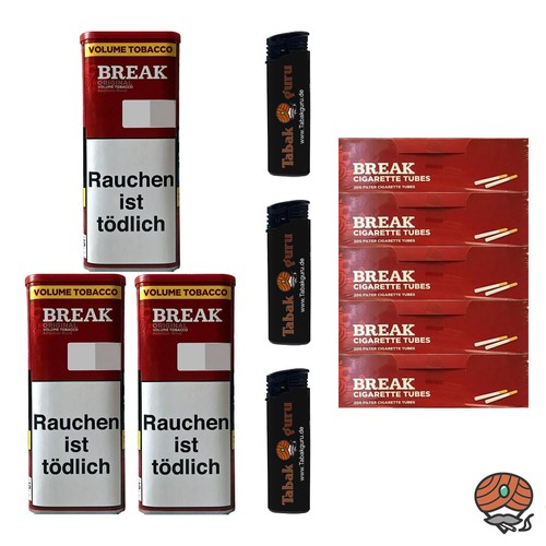 3x Break Original Red/Rot XXL Tabak Volumentabak à 100g + 1.000 Hülsen ...