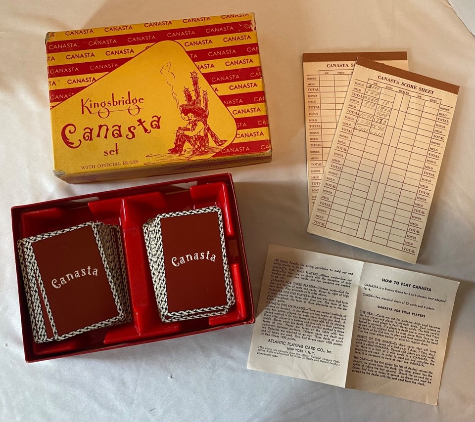 Vintage Kingsbridge Canasta Set Card Game 1950 Instructions Score ...