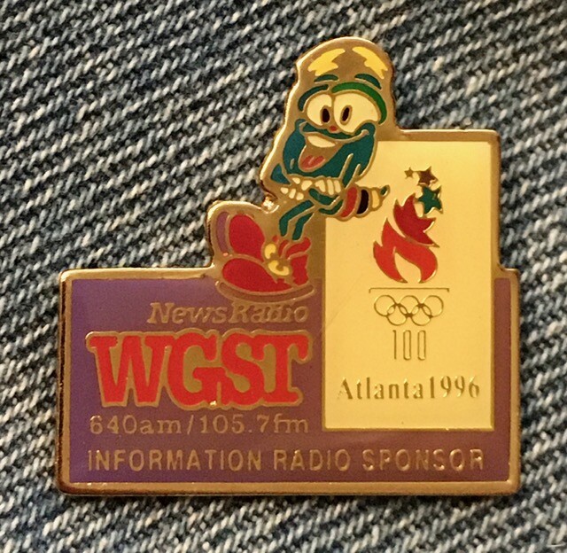 1996 Olympic Media Pin with Mascot IZZY ~ Sponsor: WGST News Radio | eBay