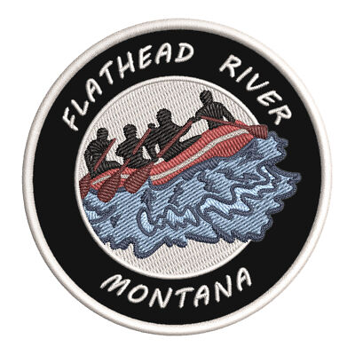 Flathead River, Montana Patch Embroidered Iron-On Applique Nature Badge ...