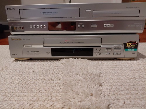 Lot of 2 VHS VCRs – Philips DVD Combo & Panasonic Multi-System Untested ...