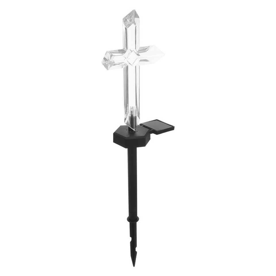Solar Cross Lights Outdoor Crosses for Graves Site Lighted Cemetery ...