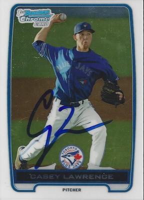 Casey Lawrence Toronto Blue Jays 2012 Bowman Chrome Signed Card | eBay