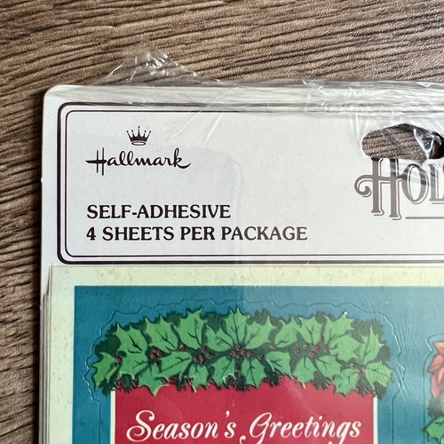 NOS Hallmark Christmas Stickers seals 4 sheets 1980 Holiday Seals Vtg ...