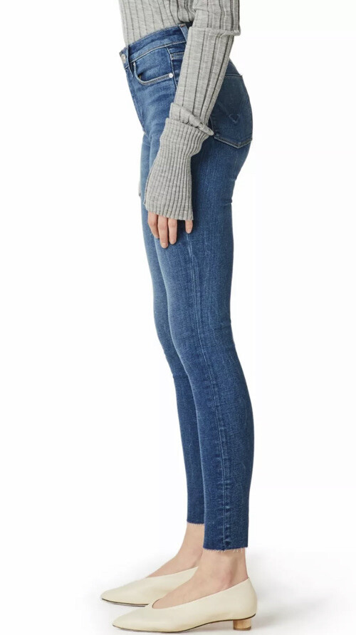 Hudson Barbara Jeans Blue Size 29 High-Waist Raw-Hem Skinny Stretch ...