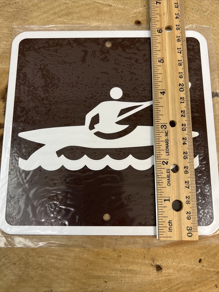 Kayak Metal Parks & Recreation Lake River Kayaking Sign mini 6"x6" in ...