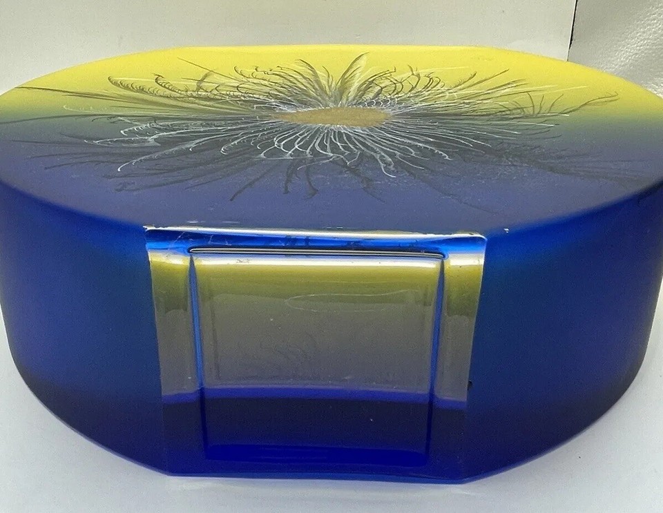 Vintage Herner Glas Hand Painted Vase Royal Peacock Feathers Made In ...