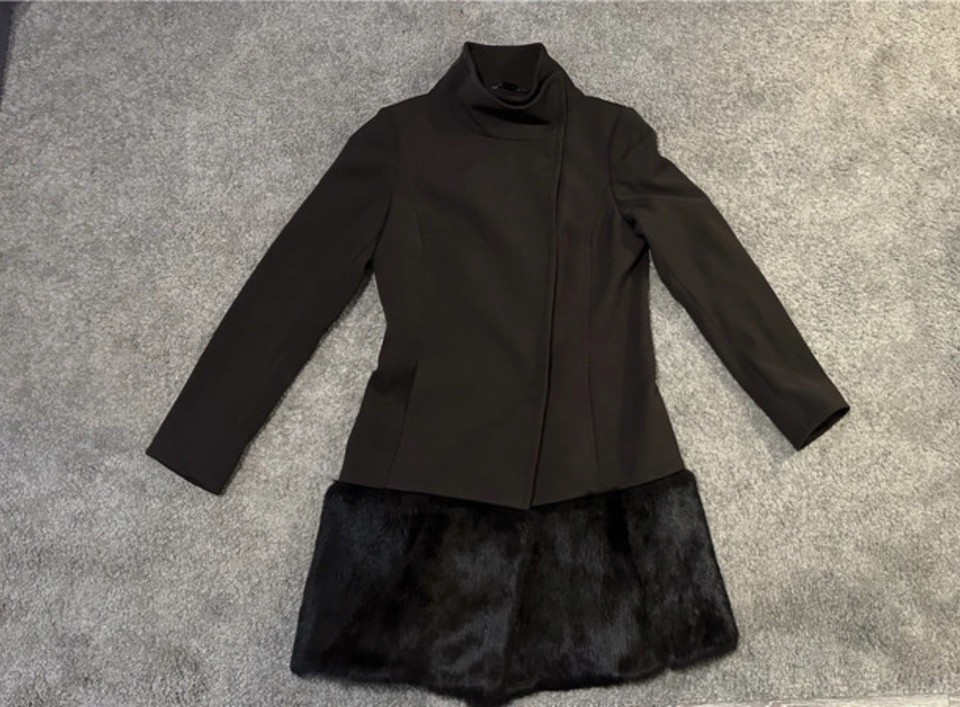 Tenax Brown Faux Fur Trimmed Hem Elegant Coat Size Uk 10 | eBay UK