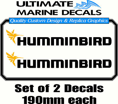 Humminbird Fishing Boat Tacklebox Sticker Decal Set, 190 x 25mm each ...
