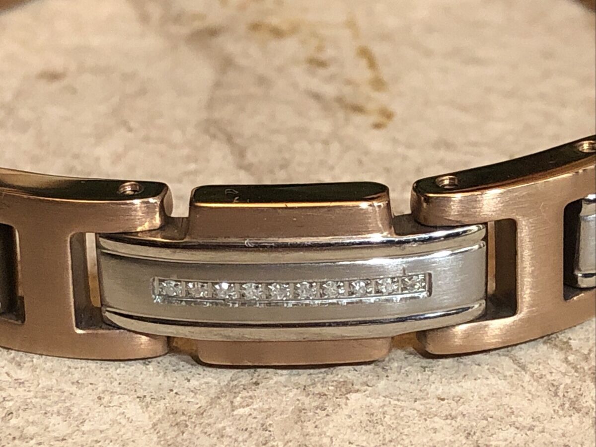 15. MGW Stainless Steel DIA. Lab Created Diamond Copper tone 15. MGW Stainless Steel DIA. Lab Created Diamond Copper tone
