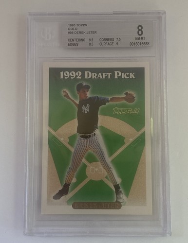 DEREK JETER~1993 TOPPS DRAFT PICK GOLD~BGS-8 NM-MT 9&9.5 SUBS ROOKIE RC ...