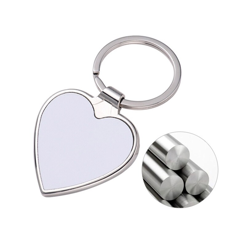 Thermal Transfer Blank Single Card Keychain Pendant Heart-shaped Round ...