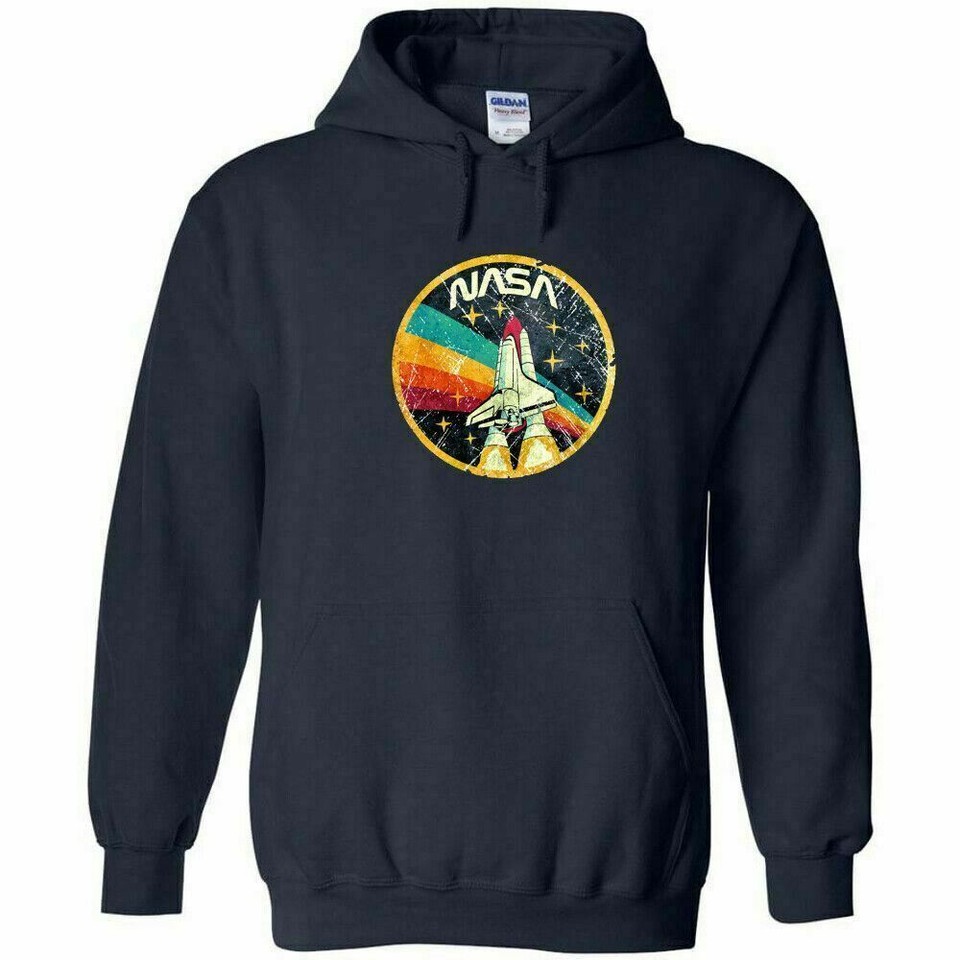 NASA Vintage Logo Hoodie Sweatshirt Space Shuttle UFO Mars Astronaut ...