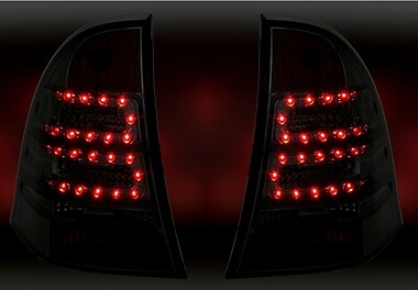 SMOKED LED TAIL LIGHTS FOR MERCEDES W203 S203 C CLASS WAGON 3/2001-11/ ...