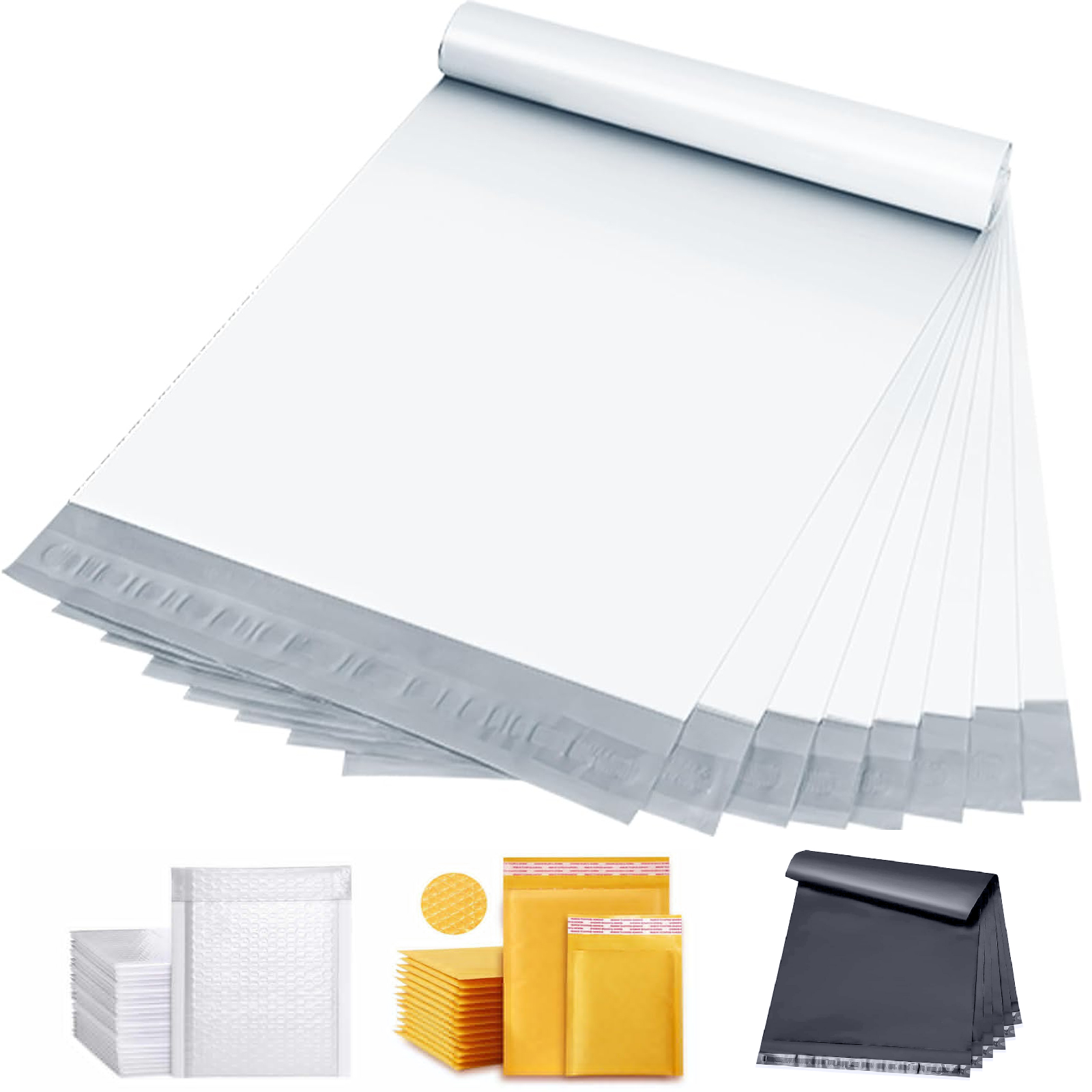 Poly Mailers Bubble/Kraft Shipping Envelopes Self Sealing Plastic ...