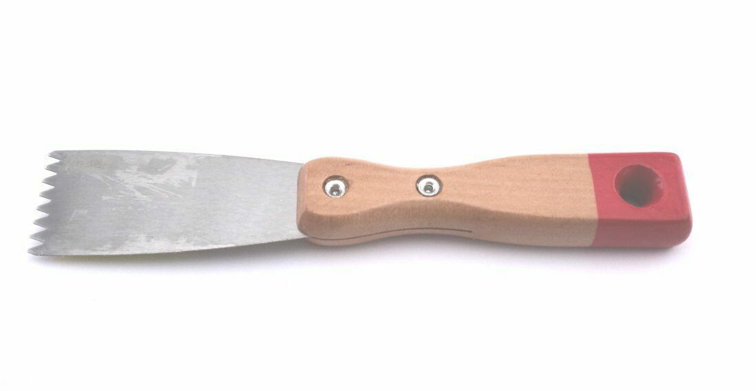 38MM 1.5" ADHESIVE V NOTCHED SCRAPER TILING TOOLS Putty Knife Glue ...