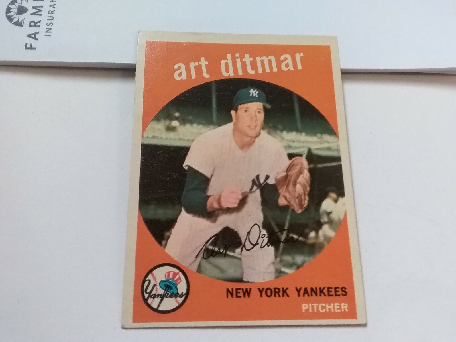 1959 Topps Baseball Card # 374 Art Ditmar - New York Yankees | eBay